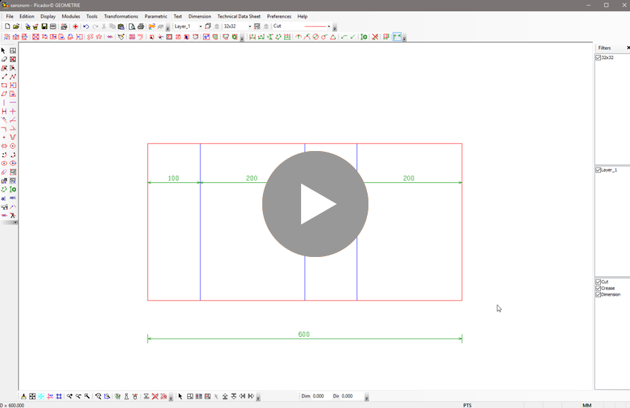 TreeDiM Packaging CAD And POS Display Design Software Basic Drawing Dimensions